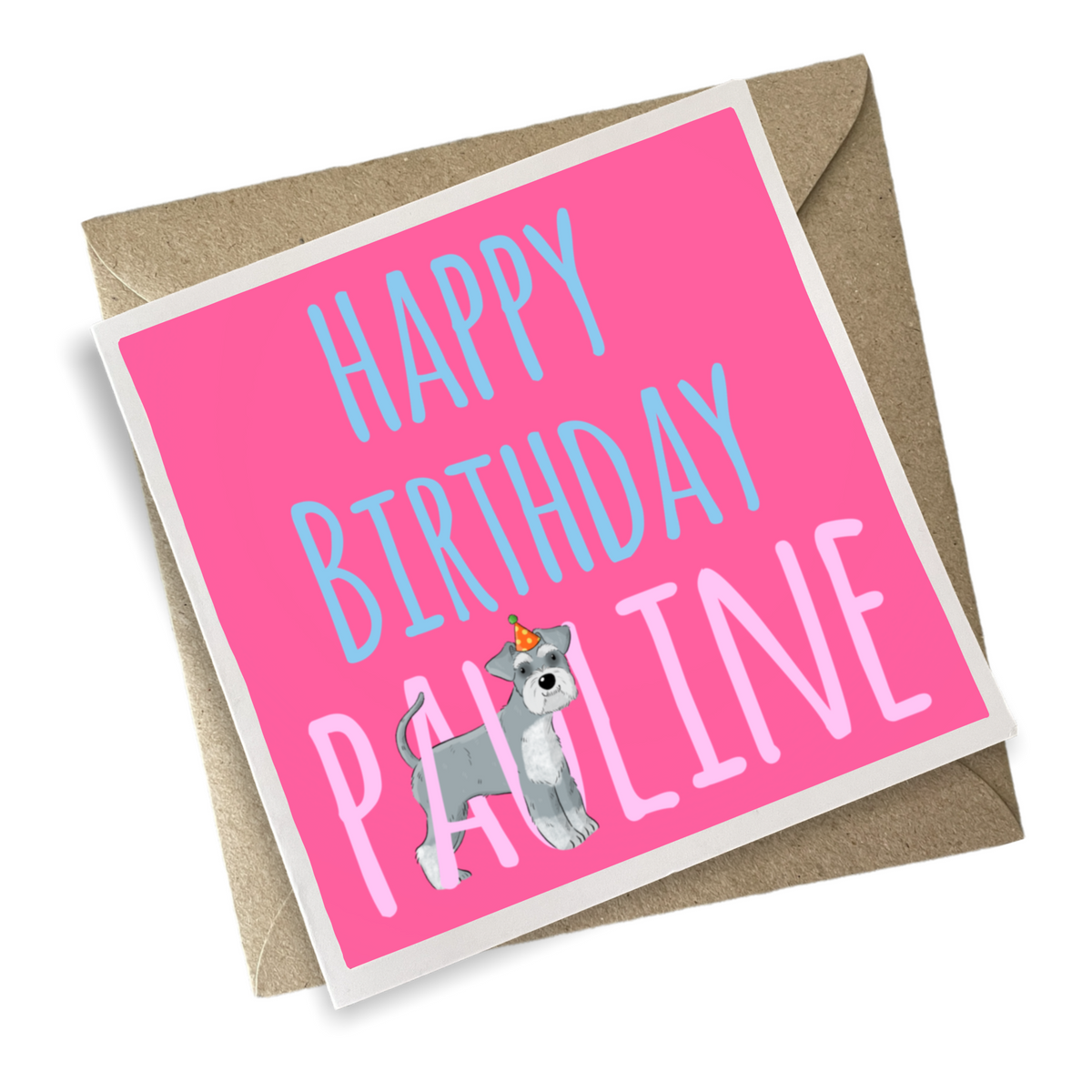 Personalised Birthday Card – a dog walker draws